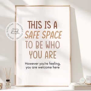 SAFE SPACE Mental Health Poster: Counseling Sign, School Counselor ...