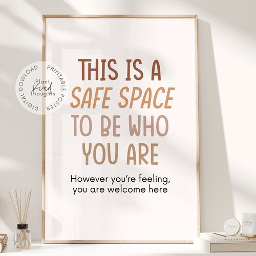 SAFE SPACE Mental Health Poster: Counseling Sign School - Etsy