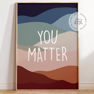 YOU MATTER Mental Health Poster Affirmations School Counselor Office ...