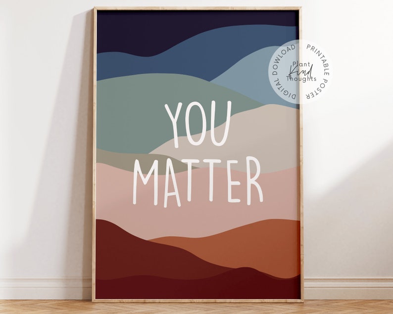 YOU MATTER Mental Health Poster Affirmations School Counselor Office ...
