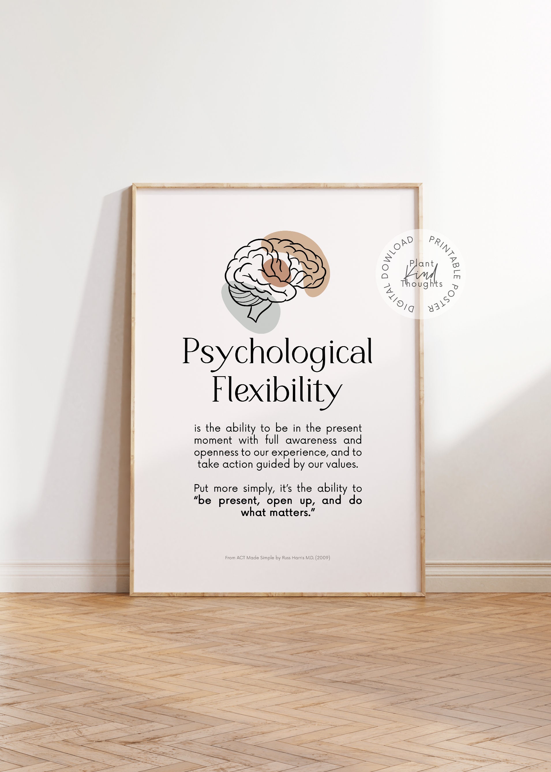 ACT PSYCHOLOGICAL FLEXIBILITY Poster: Acceptance and - Etsy