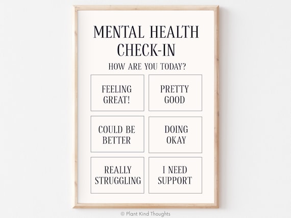 MENTAL HEALTH Check-in Digital Poster: Emotions School | Etsy