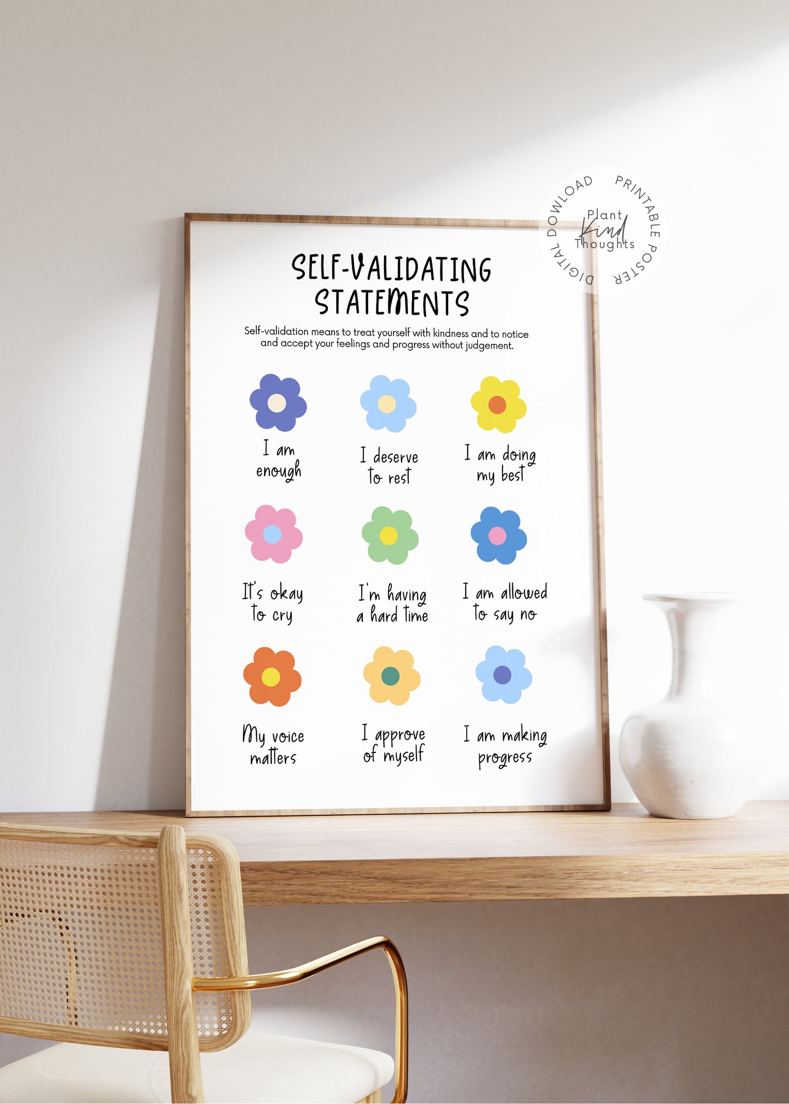 SELF-VALIDATING STATEMENTS Coping Statements Affirmations - Etsy