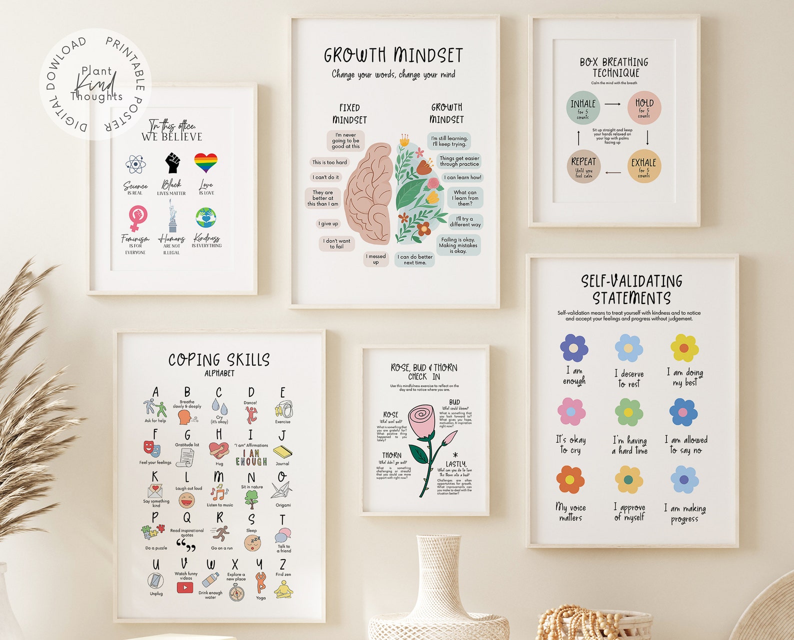 GROWTH MINDSET Posters Bundle School Counselor Office Decor - Etsy