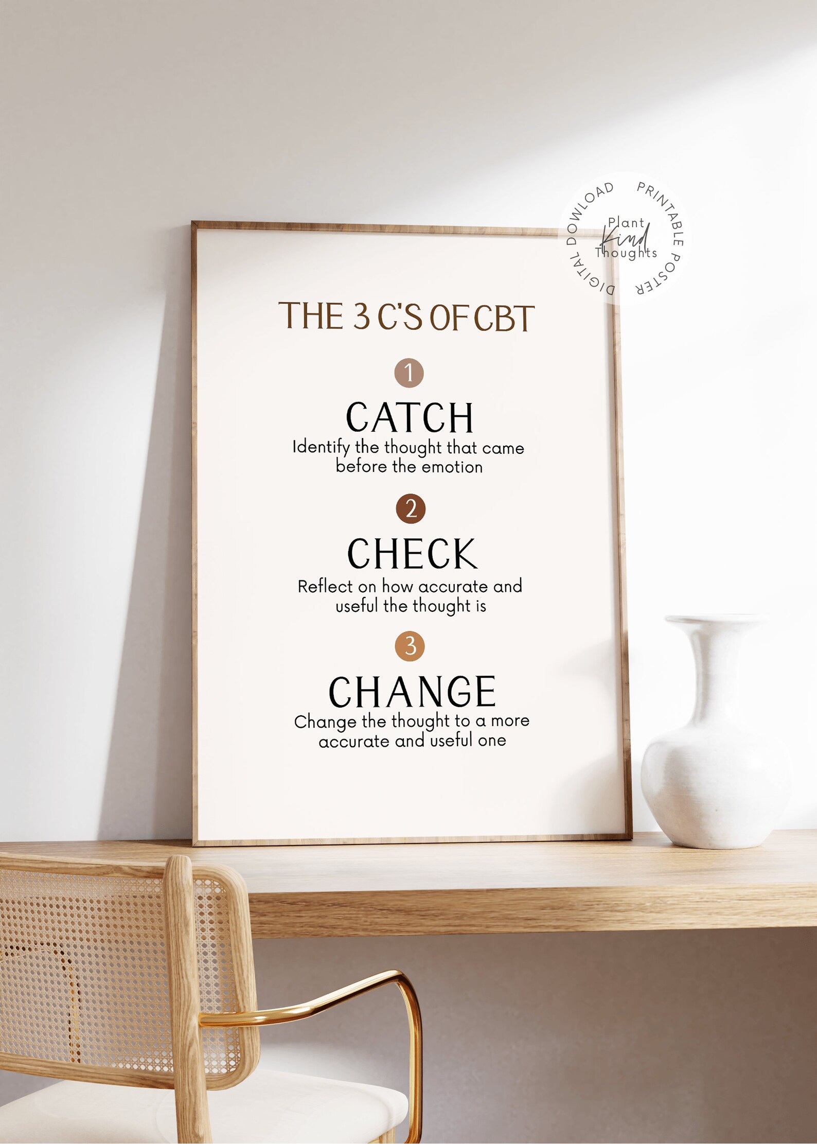 CBT 3 C's of Cognitive Behavioral Therapy Poster: - Etsy