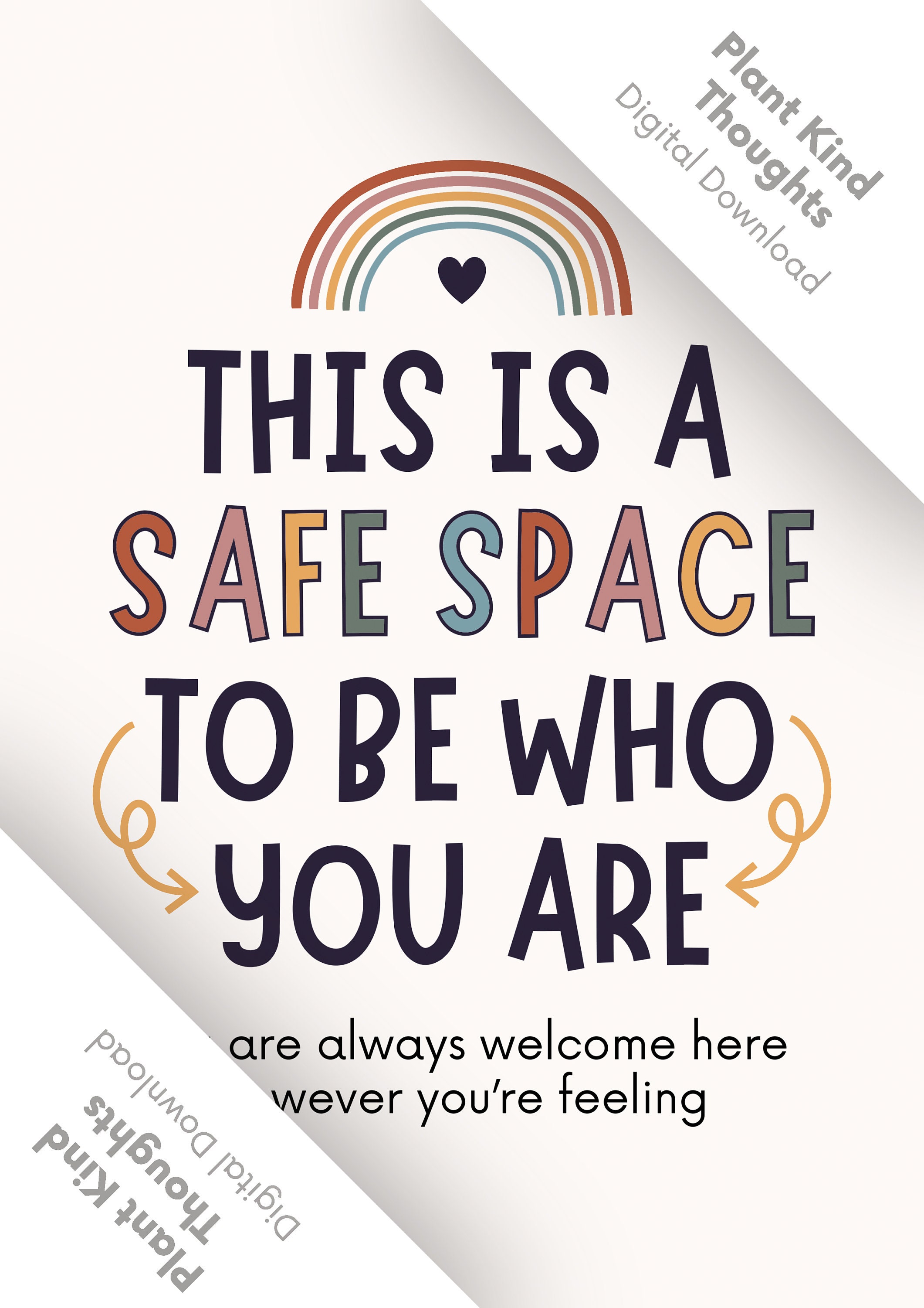 SAFE SPACE Mental Health Poster: Counseling Sign School | Etsy UK