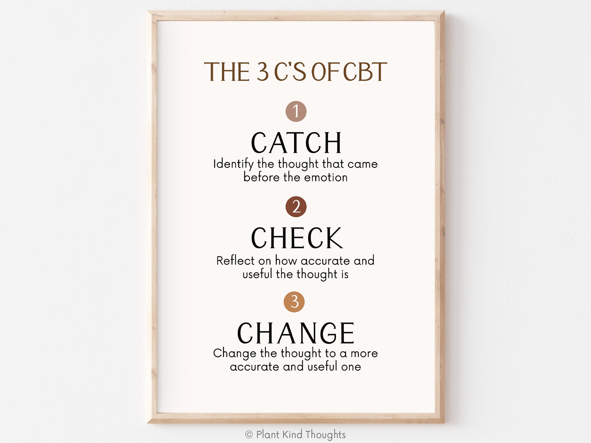 CBT 3 C's of Cognitive Behavioral Therapy Poster: - Etsy