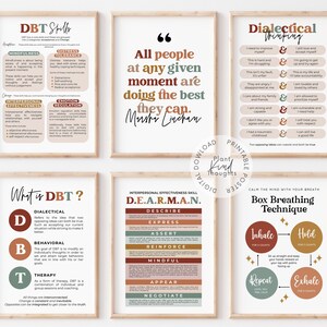 20 DBT Posters DBT SKILLS Dialectical Behavior Therapy Office Decor ...