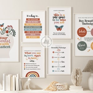 15 RAINBOW Counseling Posters Bundle School Counselor Office Decor ...