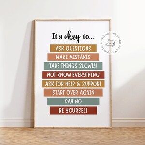 IT'S OKAY Mental Health Poster Printable Classroom Decor School ...