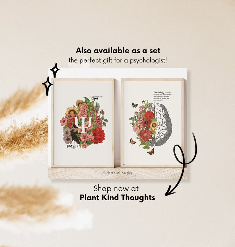 FLORAL PSYCHOLOGY Poster: Psychology Gift for Psychologist School ...