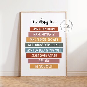 IT'S OKAY Mental Health Poster Printable Classroom Decor School ...