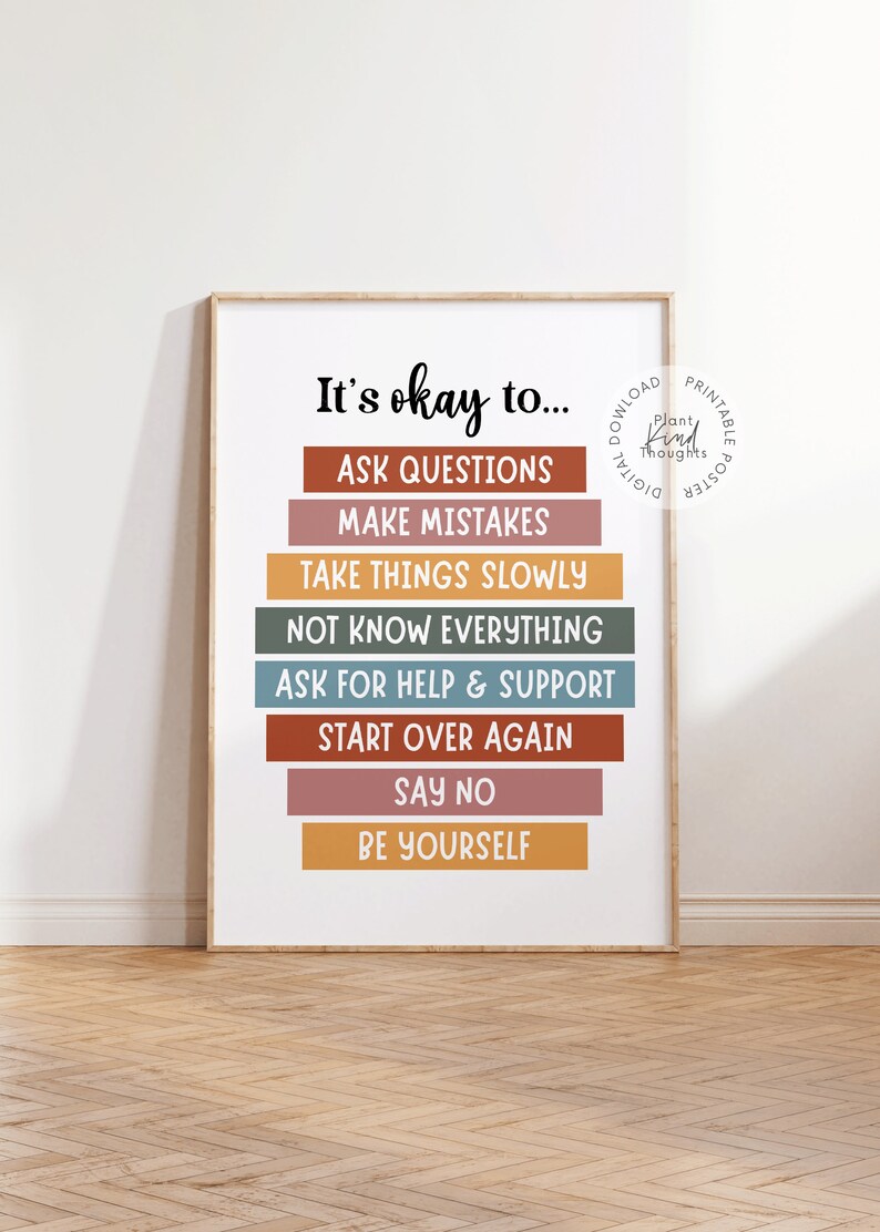 IT'S OKAY Mental Health Poster Printable Classroom Decor School ...