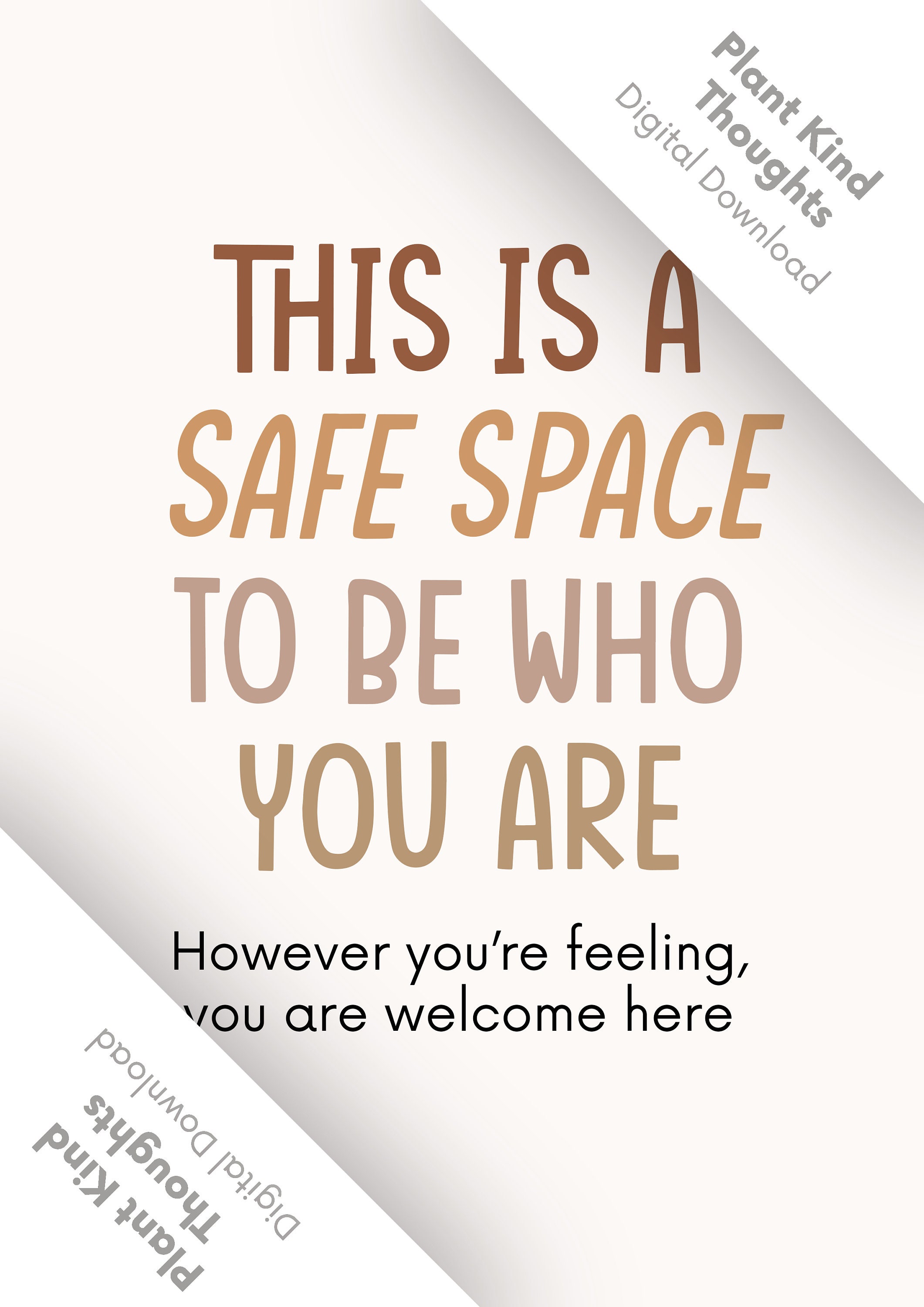 SAFE SPACE Mental Health Poster: Counseling Sign School | Etsy