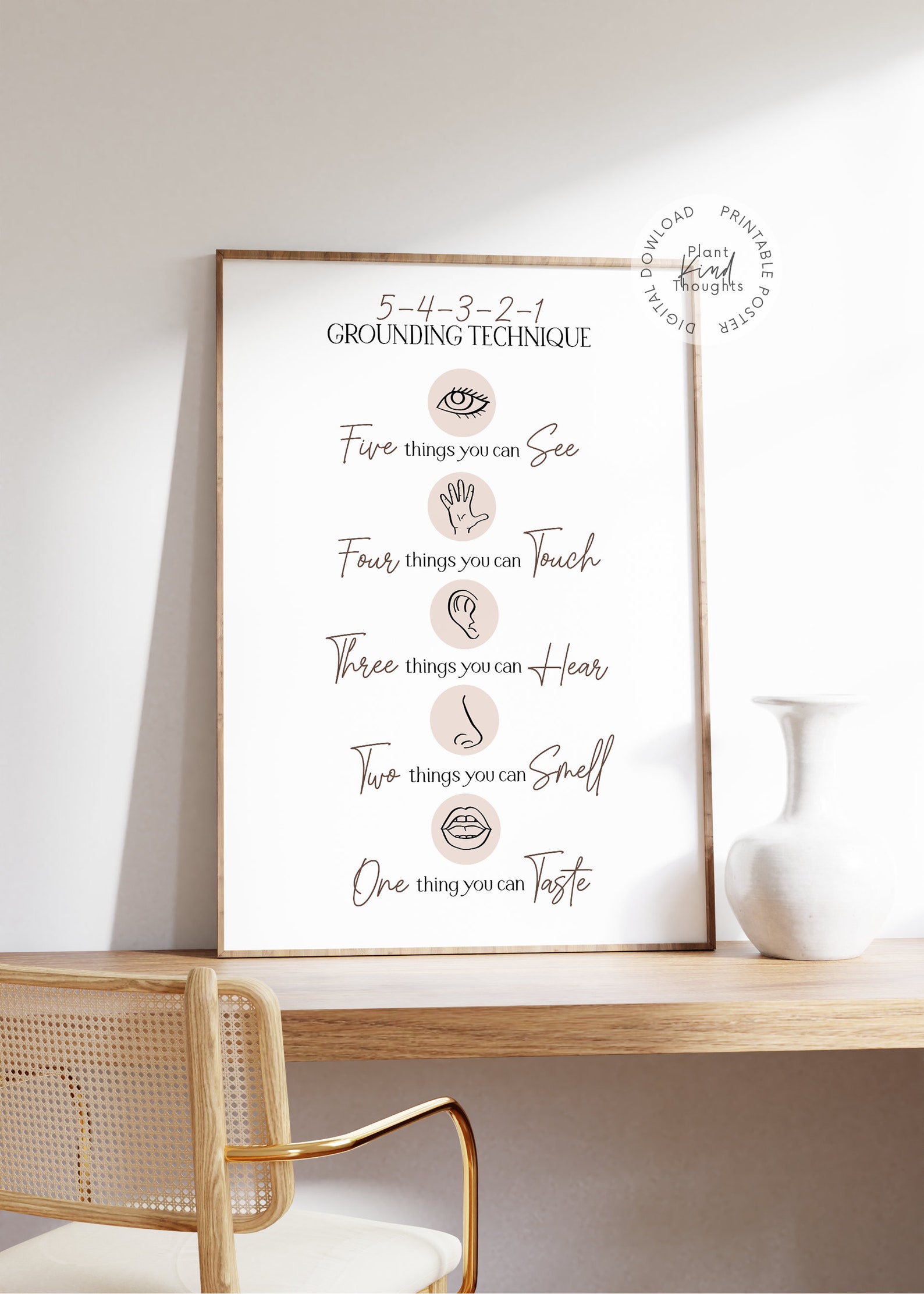 5-4-3-2-1 GROUNDING TECHNIQUE Mental Health Poster School - Etsy