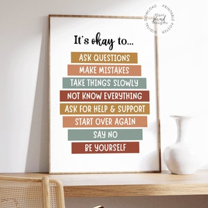 IT'S OKAY Mental Health Poster Printable Classroom Decor School ...