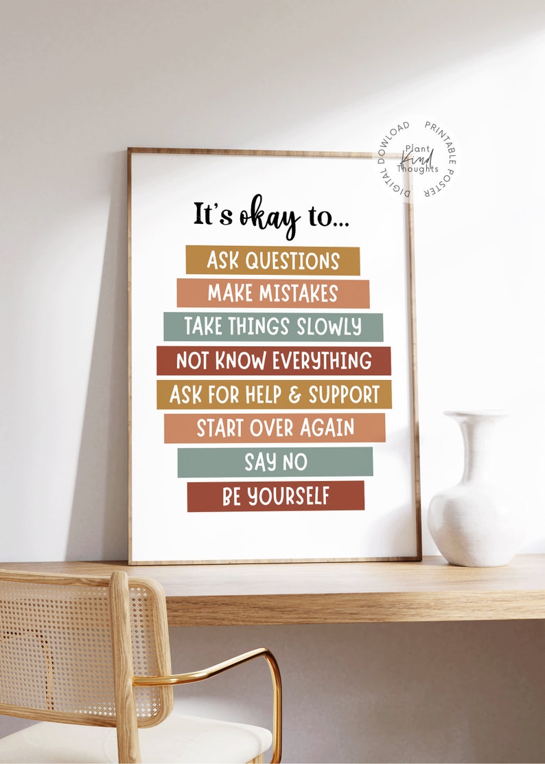 IT'S OKAY Mental Health Poster Printable Classroom Decor School ...