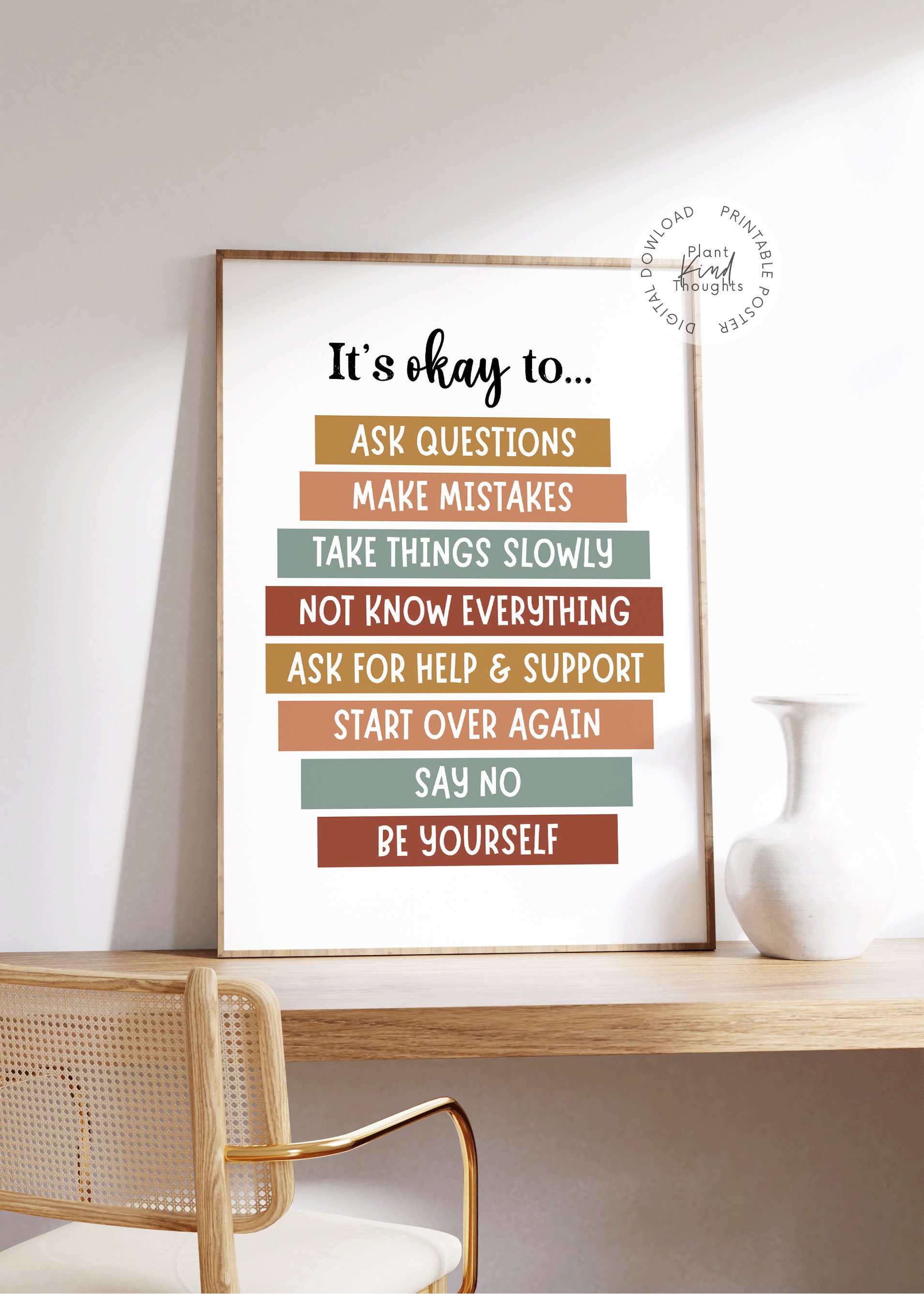 IT'S OKAY Mental Health Poster Printable Classroom Decor - Etsy