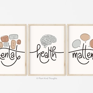 MENTAL HEALTH MATTERS Poster Trio: School Counselor Office Decor School ...