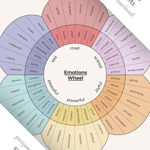 EMOTIONS WHEEL Therapy Poster: Feelings School Counselor | Etsy