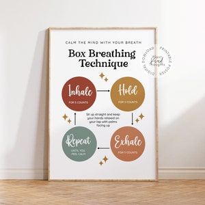 BOX BREATHING Mental Health Poster School Counselor Office Decor School ...