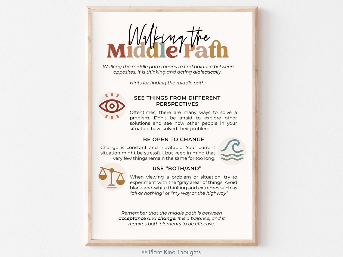 MIDDLE PATH DBT Mental Health Poster: Dialectical Behavior | Etsy