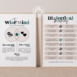 6 DBT POSTERS BUNDLE Dialectical Behavior Therapy Office Decor ...