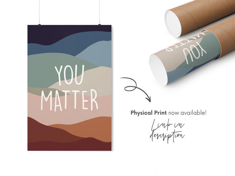 YOU MATTER Mental Health Poster Affirmations School Counselor Office ...