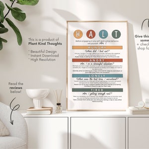 HALT Mental Health Poster: Coping Skills School Counselor Office Decor ...