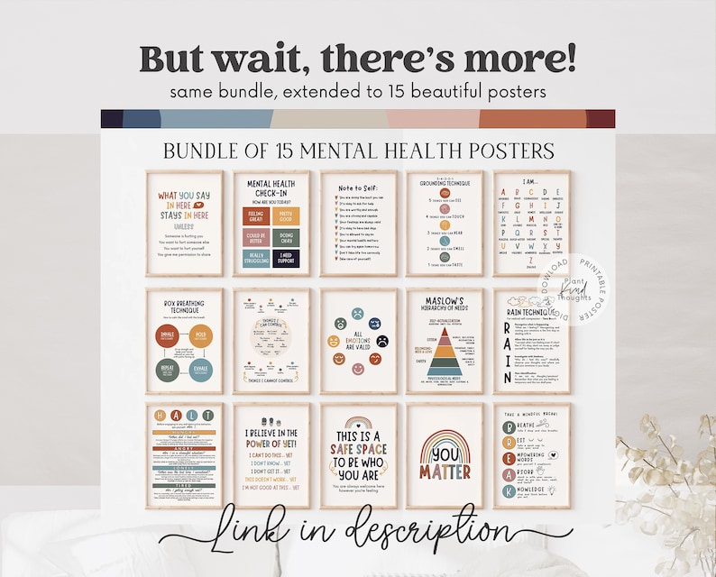 BUNDLE OF 6 Mental Health Posters: School Counselor Office - Etsy