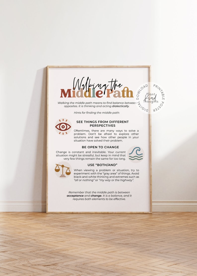 MIDDLE PATH DBT Mental Health Poster: Dialectical Behavior - Etsy