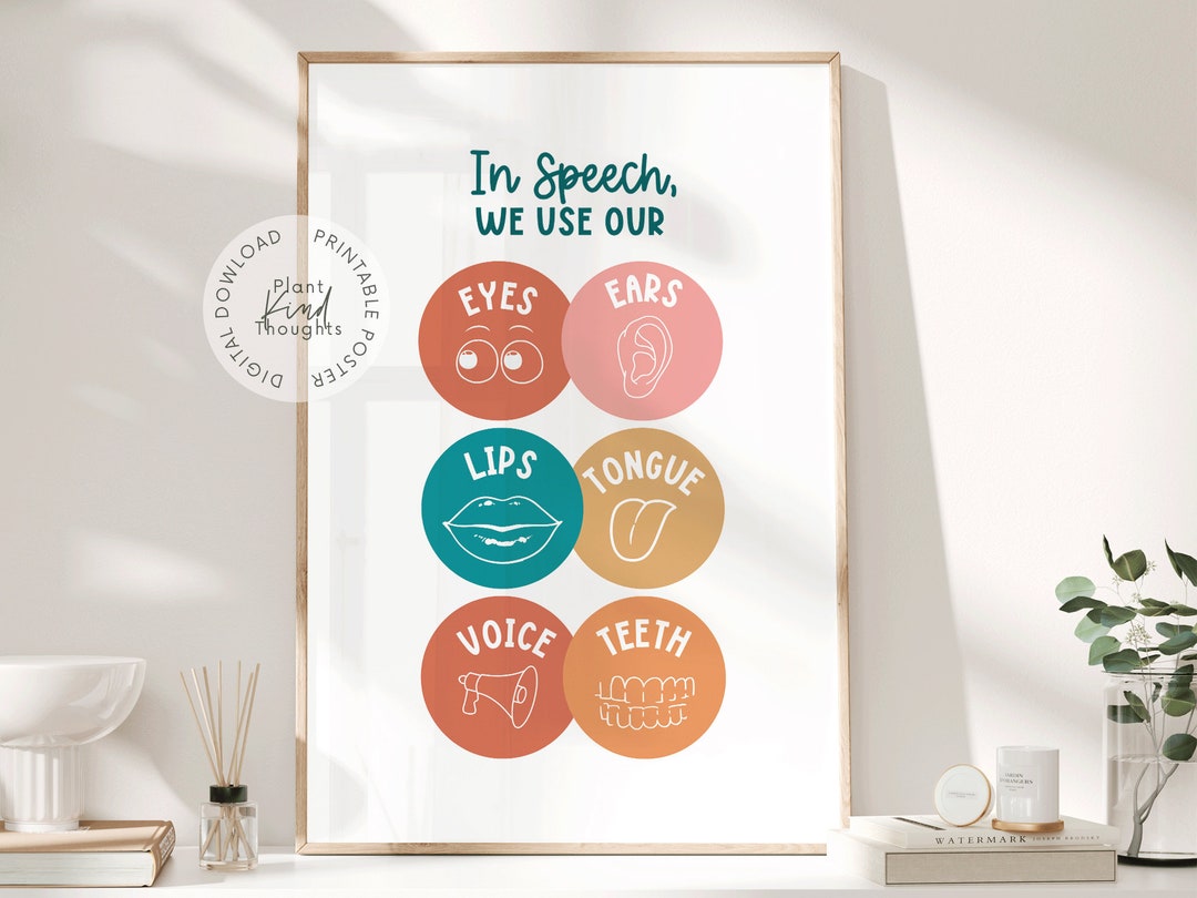 SPEECH ROOM Poster Speech Room Decor Speech Language Pathologist Gift ...