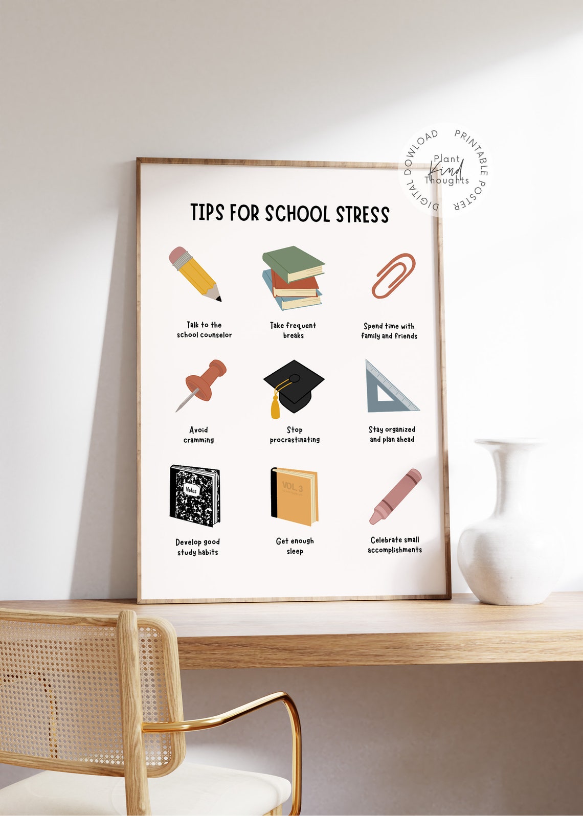 SCHOOL STRESS TIPS Mental Health Poster School Counselor - Etsy