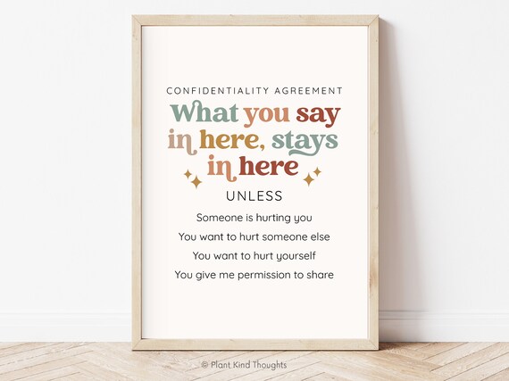 CONFIDENTIALITY AGREEMENT What You Say Here Stays Here Poster | Etsy