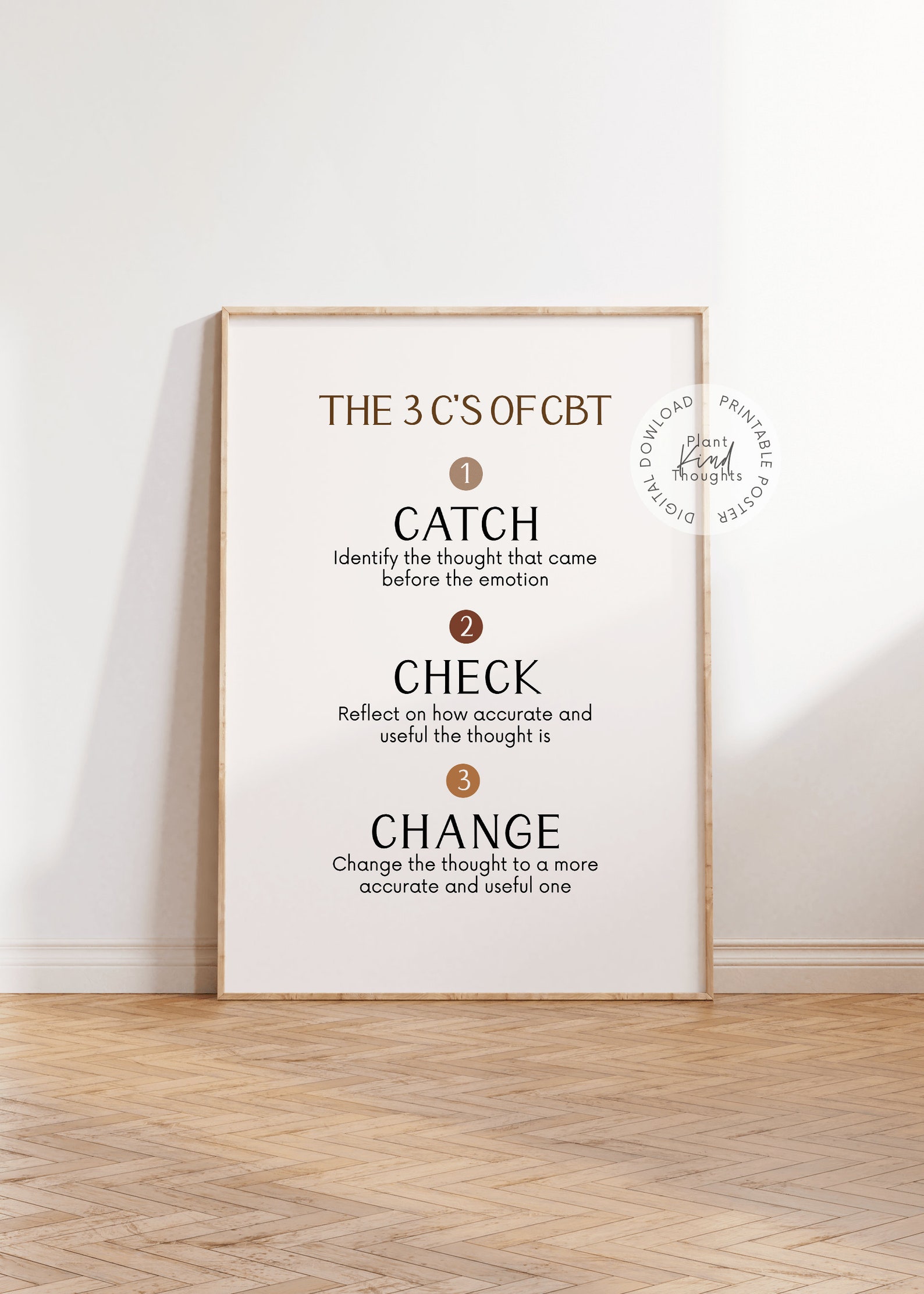 CBT 3 C's of Cognitive Behavioral Therapy Poster: - Etsy