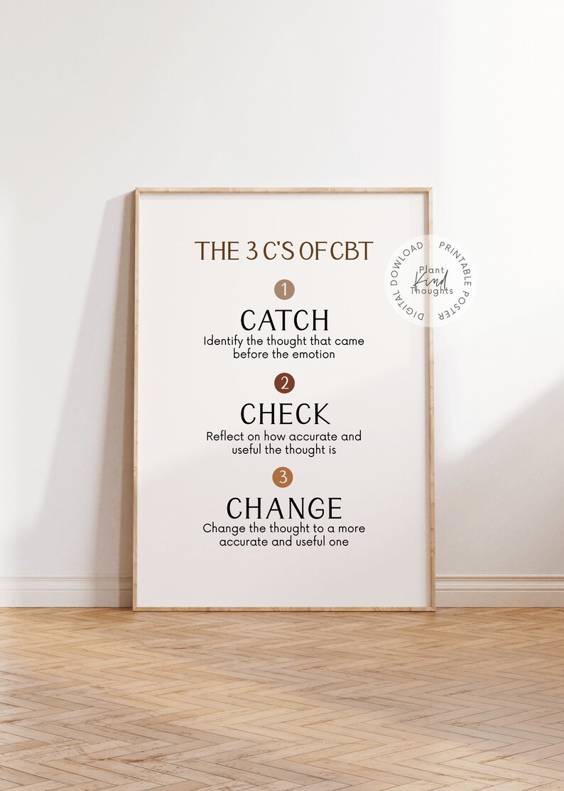 CBT 3 C's of Cognitive Behavioral Therapy Poster: - Etsy
