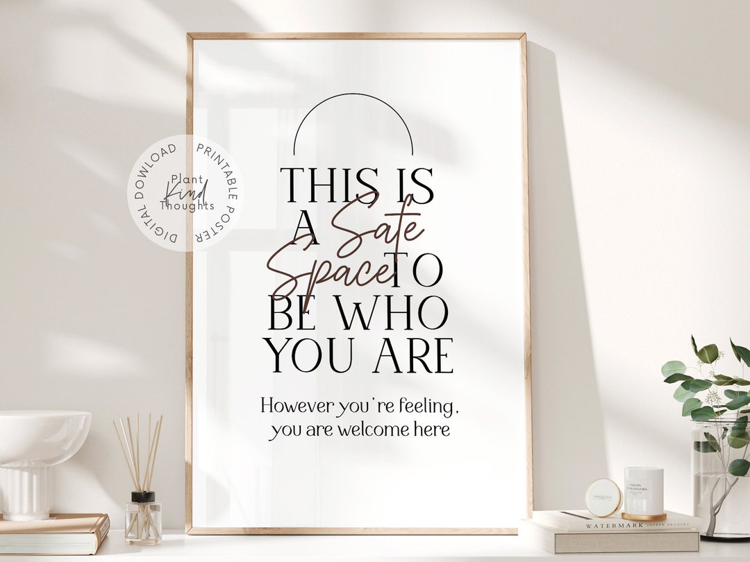 SAFE SPACE Mental Health Poster Counseling Sign School Counselor Office ...