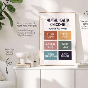 MENTAL HEALTH Check-in Digital Poster: Emotions, School Counselor ...