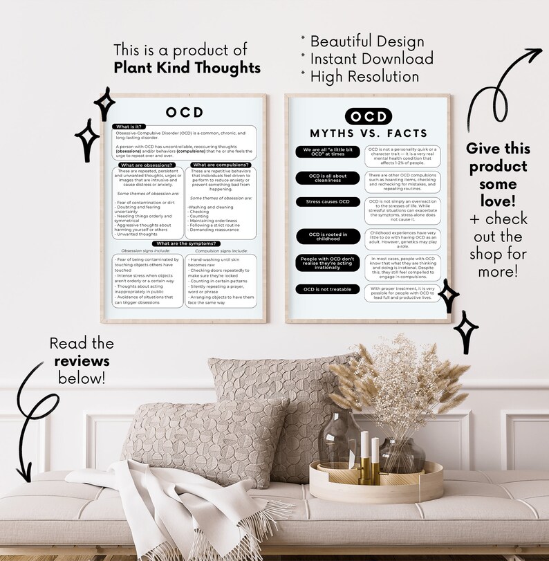 OCD Mental Health Poster: Obsessive Compulsive Disorder Therapist ...