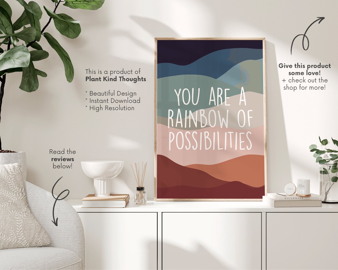 RAINBOW Mental Health Quote Poster: School Counselor Office Decor ...