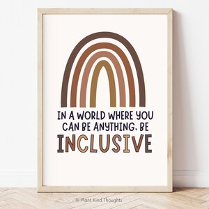 Be Inclusive DIVERSITY Classroom Poster: Inclusive Human Equality ...