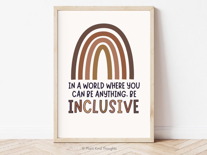 Be Inclusive DIVERSITY Classroom Poster: Inclusive Human | Etsy