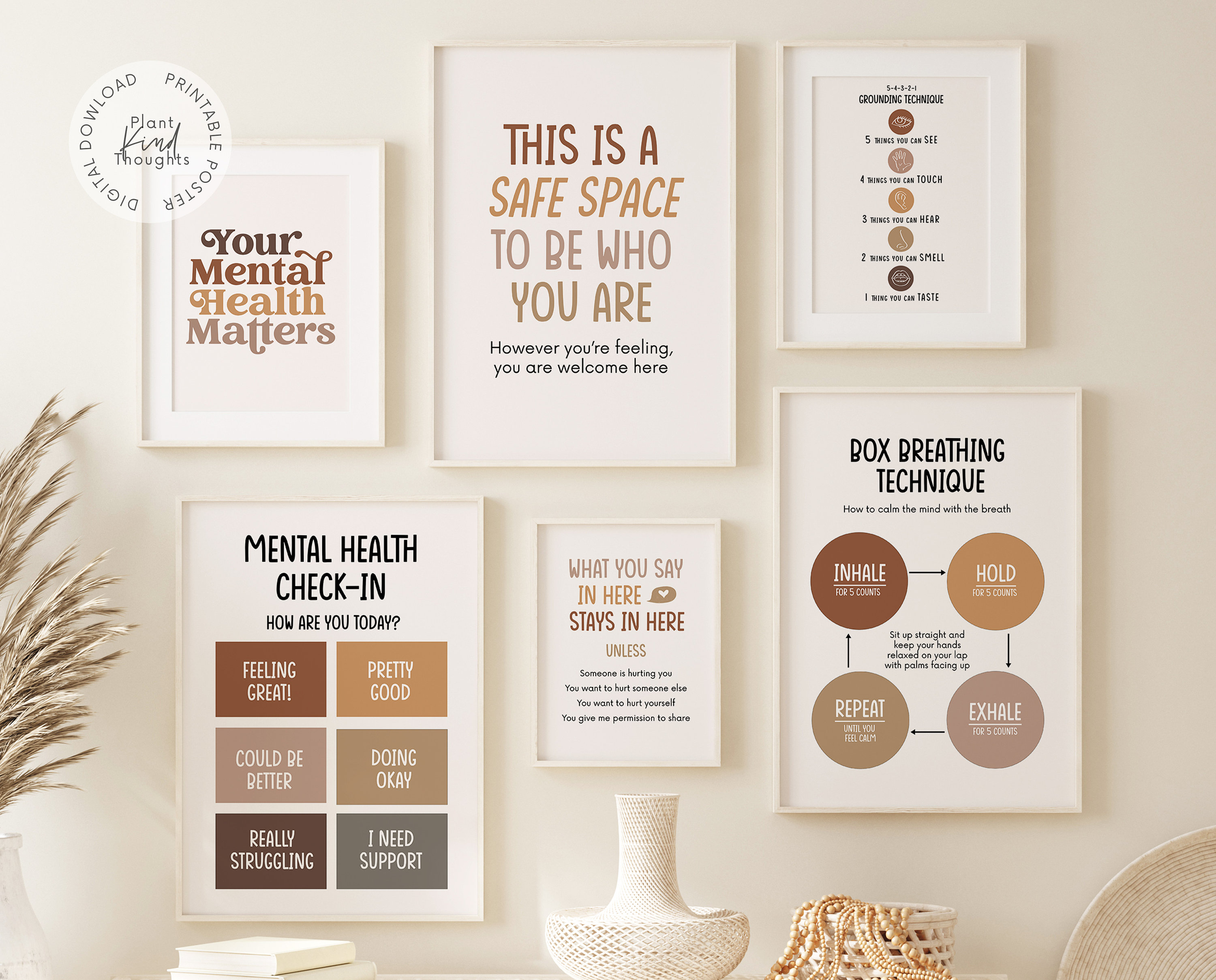 BUNDLE 6 Mental Health Posters: BOHO School Counselor Office - Etsy