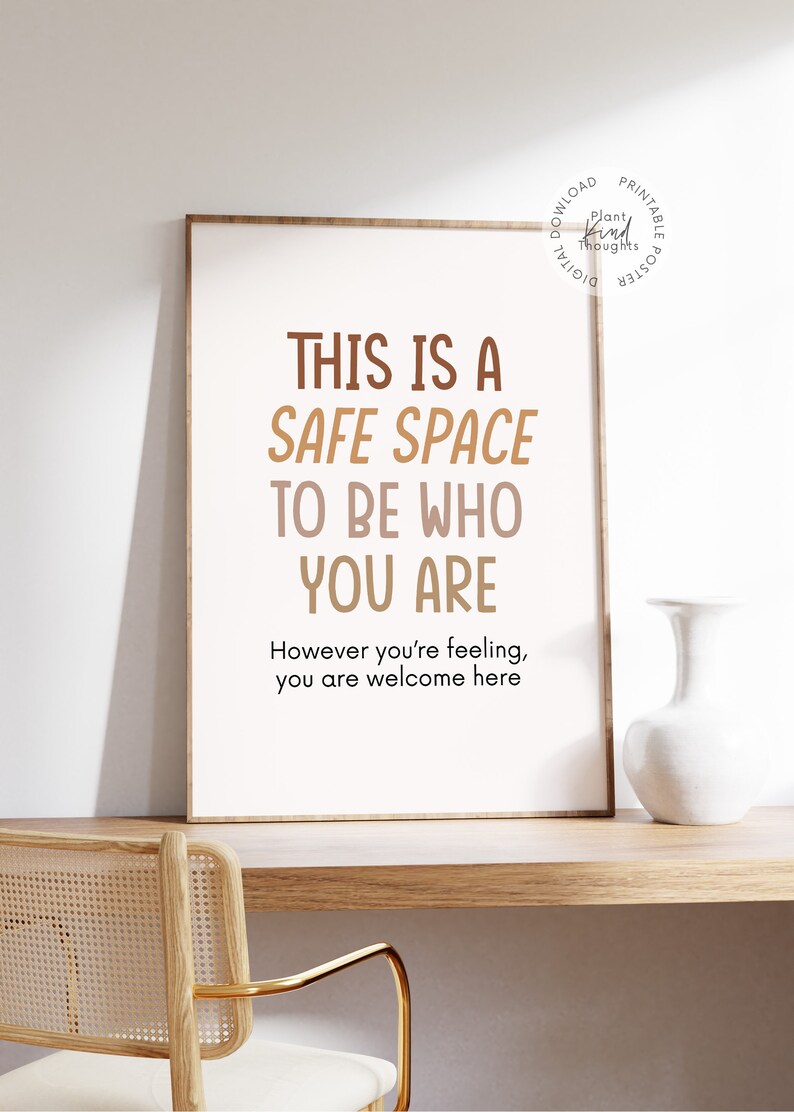 SAFE SPACE Mental Health Poster: Counseling Sign, School Counselor ...