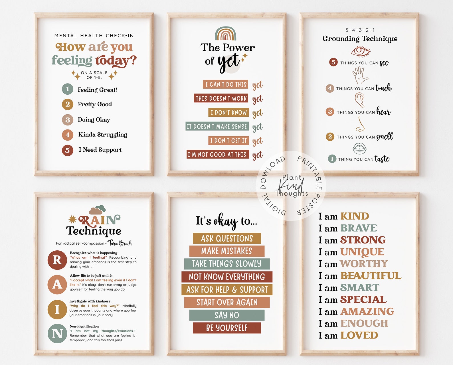 20 RAINBOW BOHO Counseling Posters Bundle School Counselor - Etsy