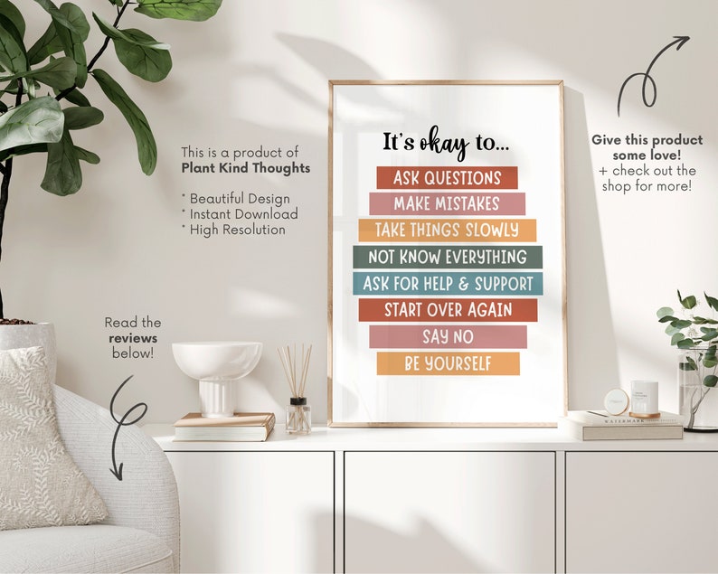 IT'S OKAY Mental Health Poster Printable Classroom Decor School ...
