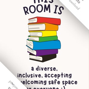 Safe Space PRIDE Classroom Poster: Inclusive LGBTQ Safe Space Classroom ...