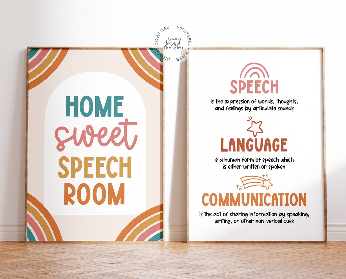 4 SPEECH THERAPY Decor Speech Therapy Poster Bundle Speech Language ...