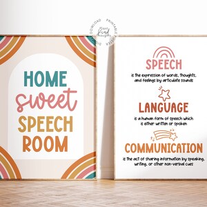 4 SPEECH THERAPY Decor Speech Therapy Poster Bundle Speech Language ...