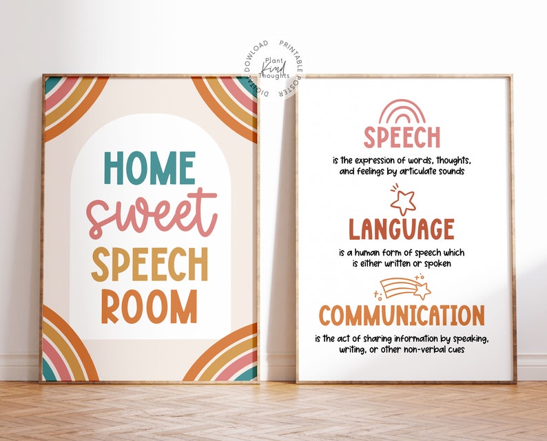 4 SPEECH THERAPY Decor Speech Therapy Poster Bundle Speech Language ...